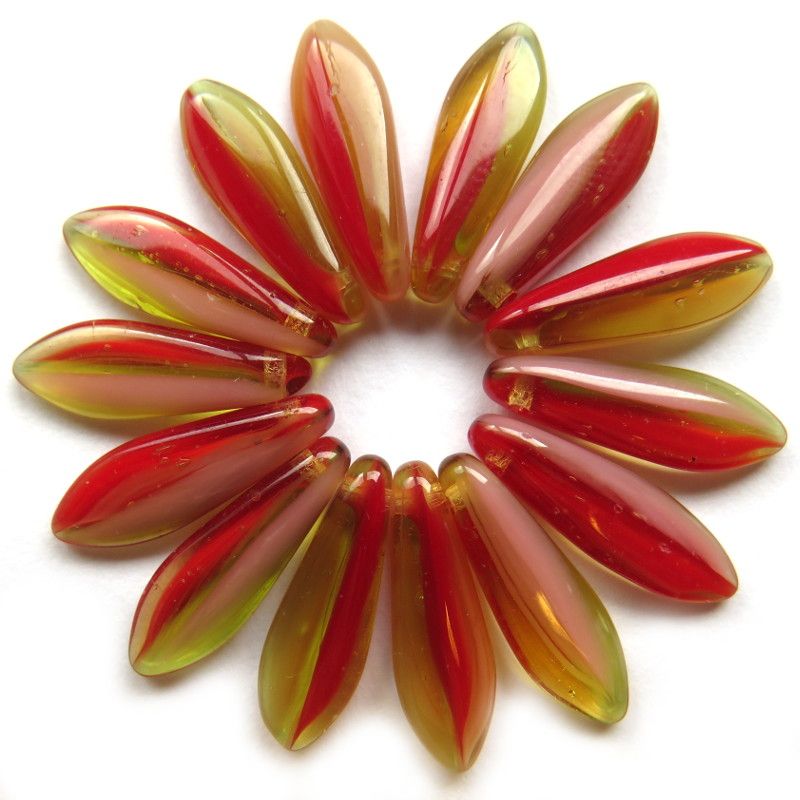 Glass Charms - Dagger - Red/Amber — Hobby Island UK